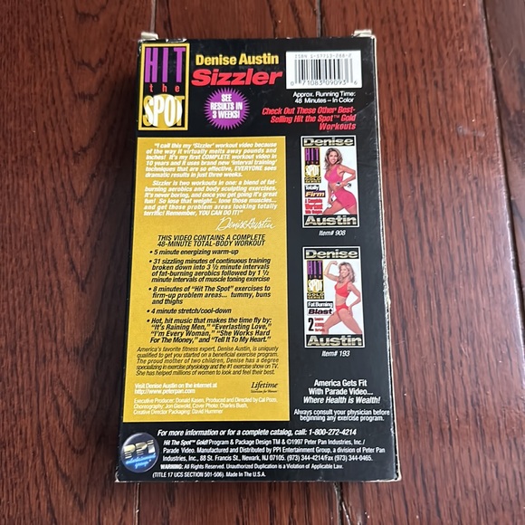 Media | Denise Austin Sizzler Vhs Fat Burning Exercise Tape | Poshmark